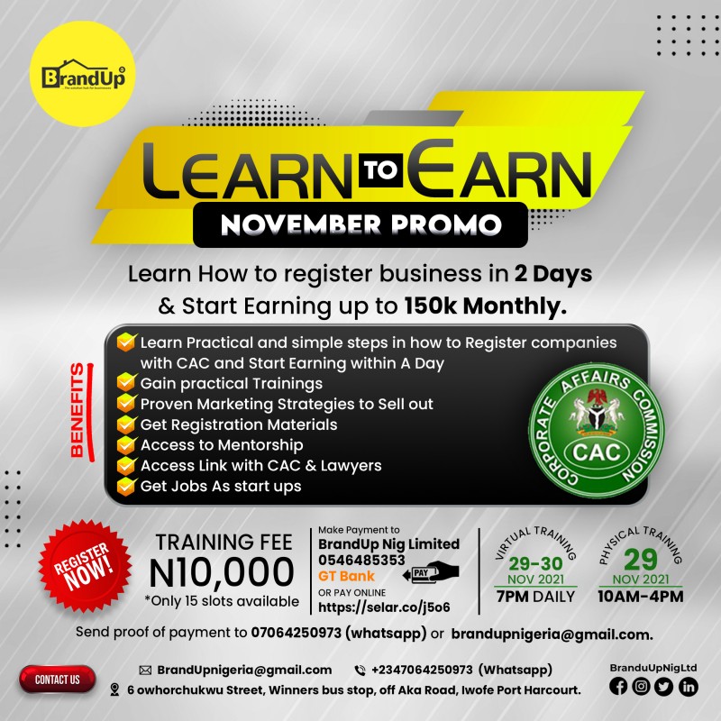 Buy Learn 2 Earn by BrandUp Nig on Selar