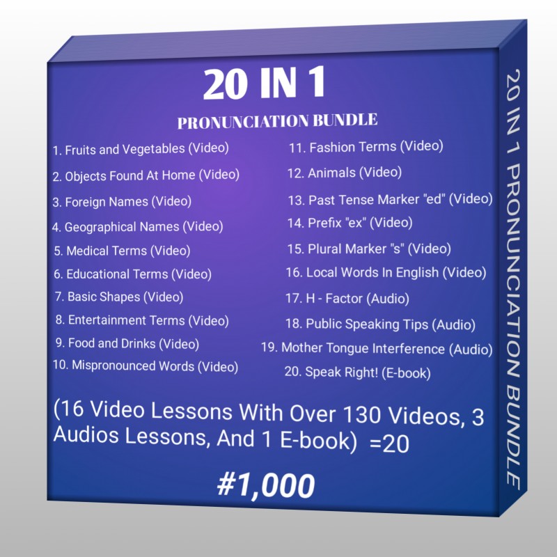 Buy 20-In-1 Pronunciation Bundle1000 by Humble Nnamdi Ogbonna on Selar