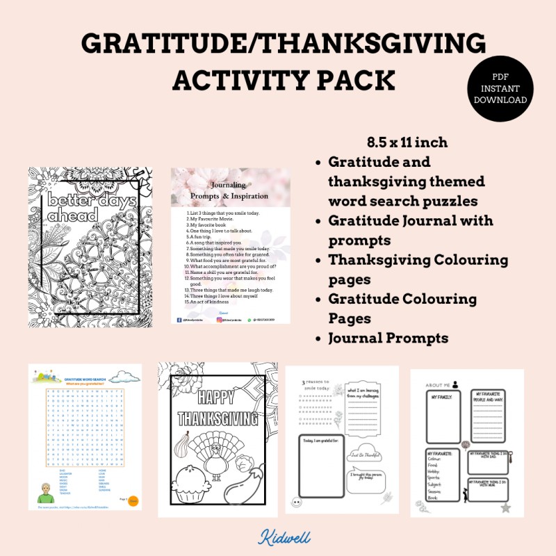 Buy Gratitude Activity Pack by Kidwell Printables on Selar