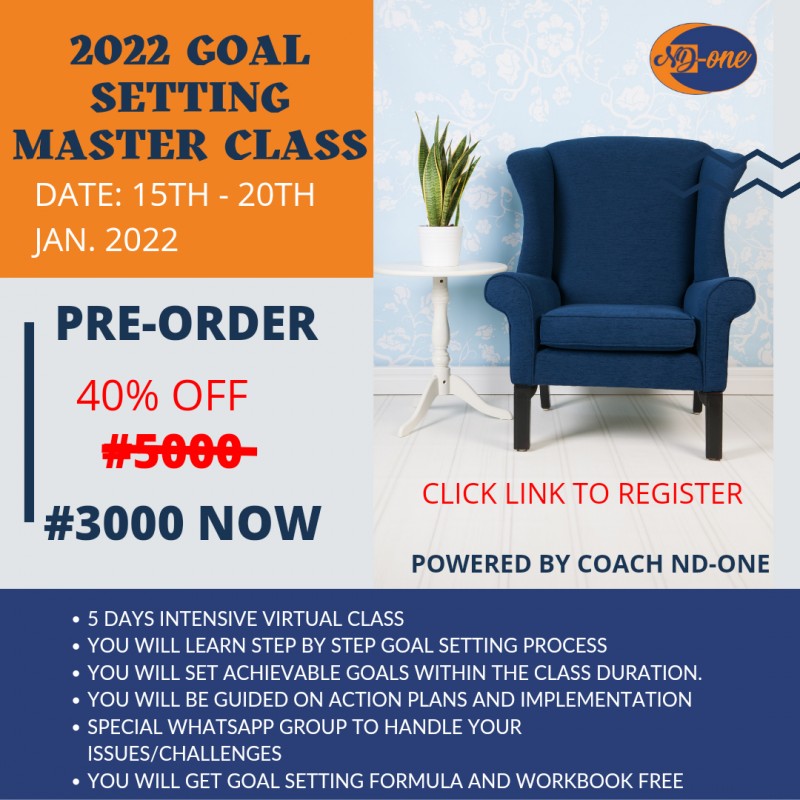 Buy 2022 Goal Setting Master Class by ND-ONE SOLUTIONS on Selar