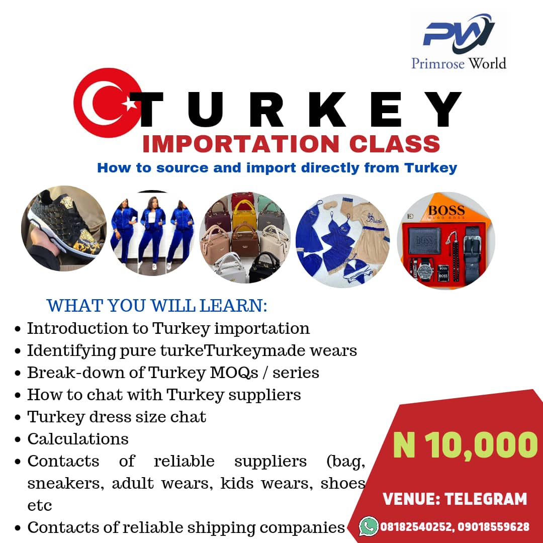 Buy TURKEY IMPORTATION CLASS by Primrose World on Selar