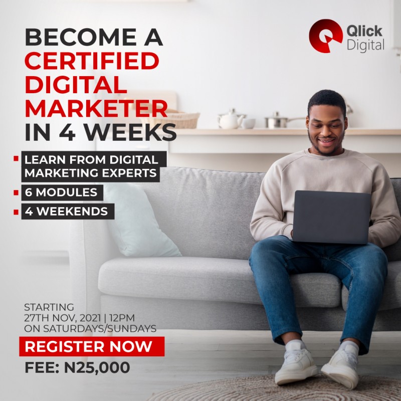 Buy Become A Certified Digital Marketer In 4 Weeks by Qlick Digital on Selar
