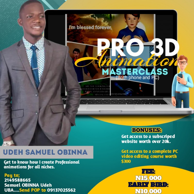 Buy PRO 3D Animation by UDEH SAMUEL OBINNA on Selar