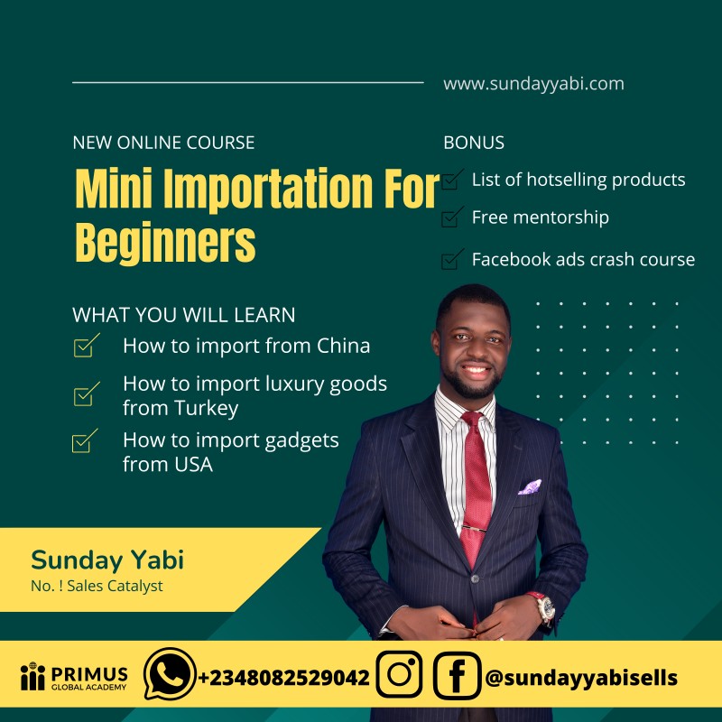 Buy MINI IMPORTATION FOR BEGINNERS by Sunday Yabi on Selar