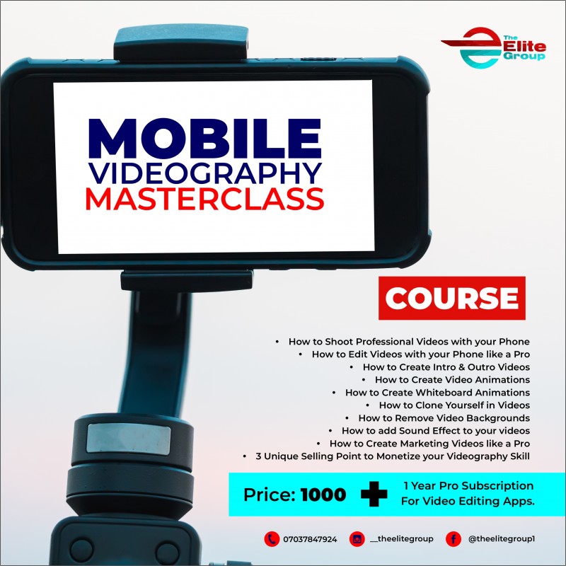 Buy MOBILE VIDEO MASTER CLASS by Sogunle Emmanuel on Selar