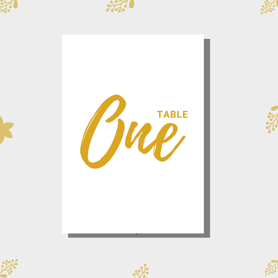 Buy 5x7 Simple Gold font Table Numbers 1-20 Instant Download Printable ...