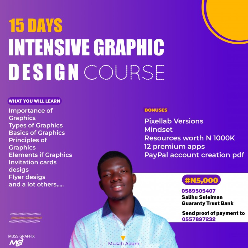 Buy 15 Days Intensive Graphic Design Course by Musah Adam on Selar
