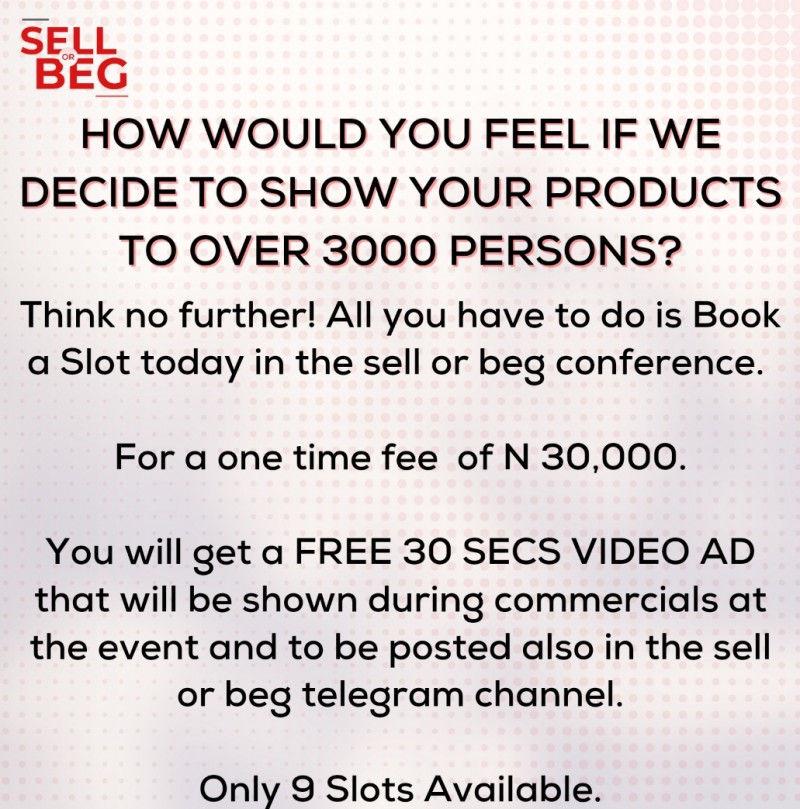 Buy Sell or Beg Advert by sell or beg conference on Selar