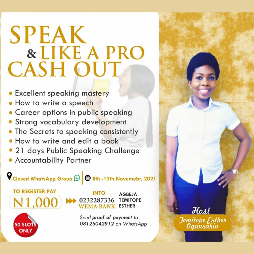 Buy SPEAK LIKE A PRO by Temitope Esther Ogunsakin on Selar
