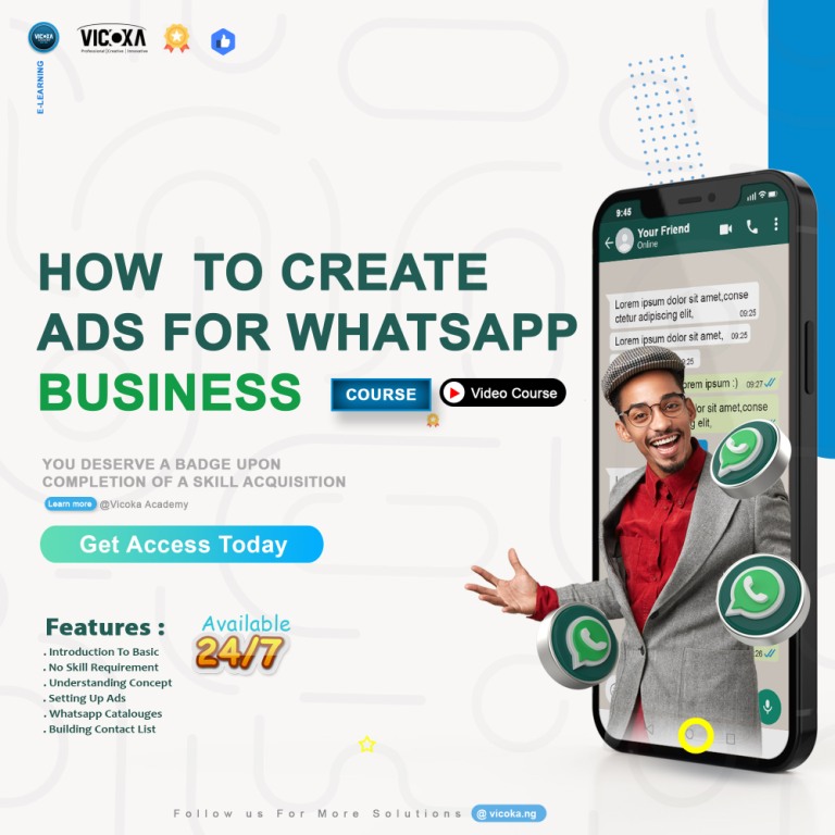 Buy Professional WhatsApp Advert by Vicoka Academy on Selar