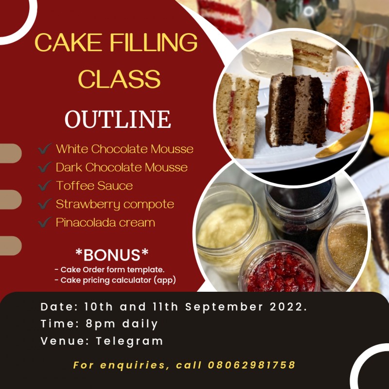 Buy Cake filling class by 3dcakesanddessert hub on Selar