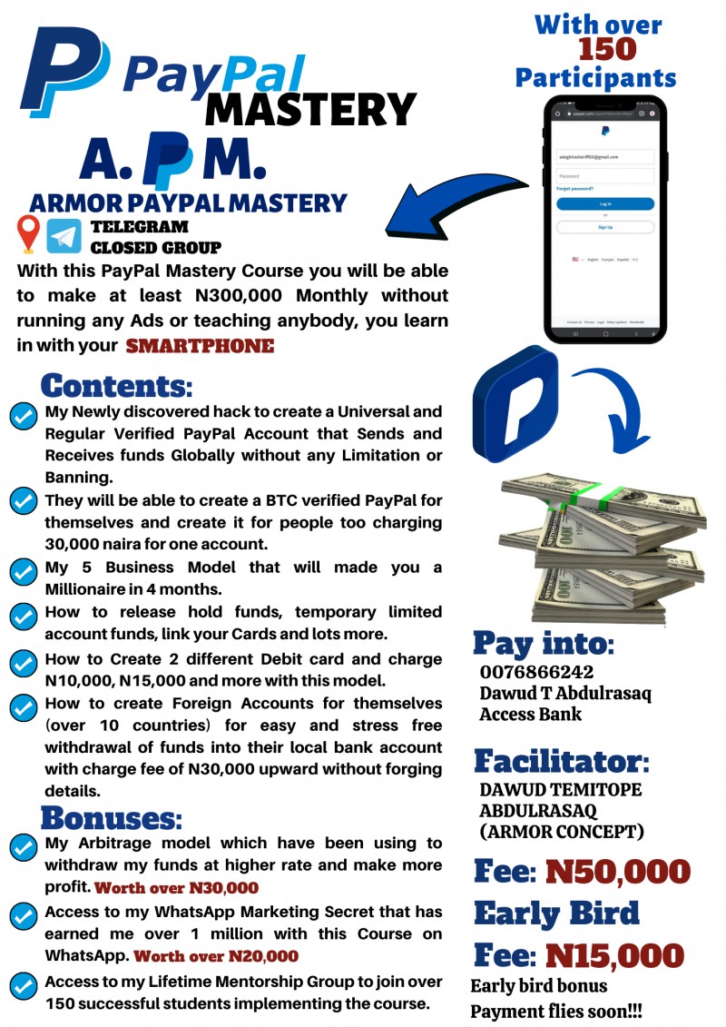 Buy PAYPAL MASTERY COURSE by Armor Concept on Selar