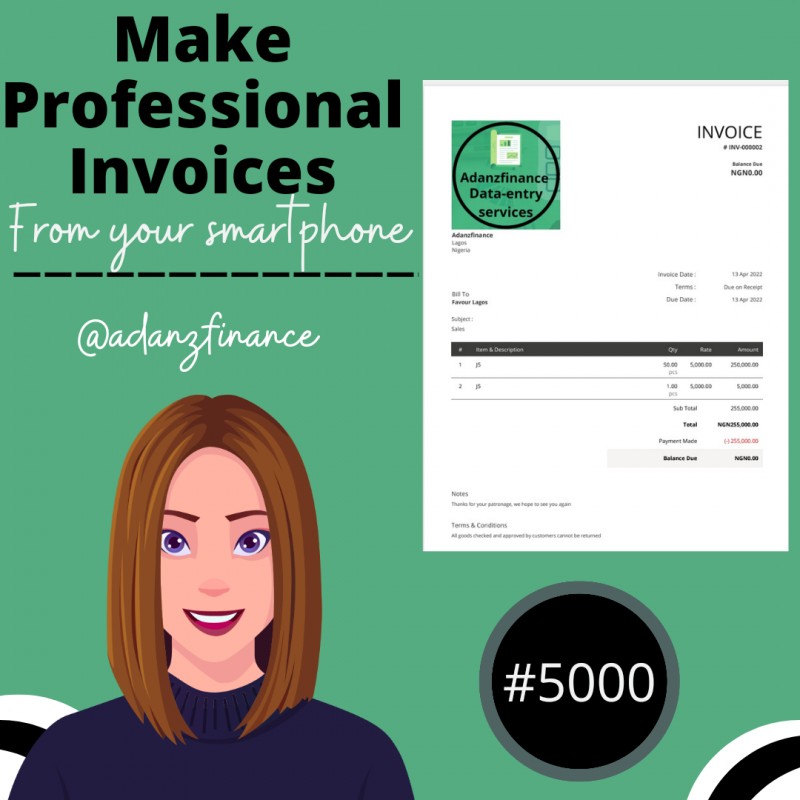 Buy Invoicing Software by Adanzfinance on Selar