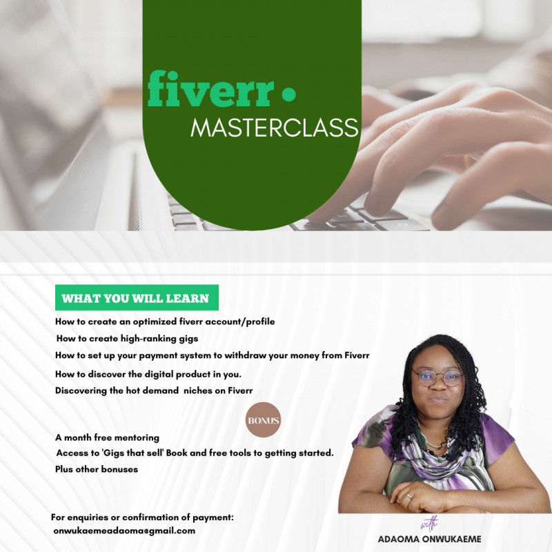 Buy FIVERR MASTERCLASS by Adaoma Onwukaeme on Selar