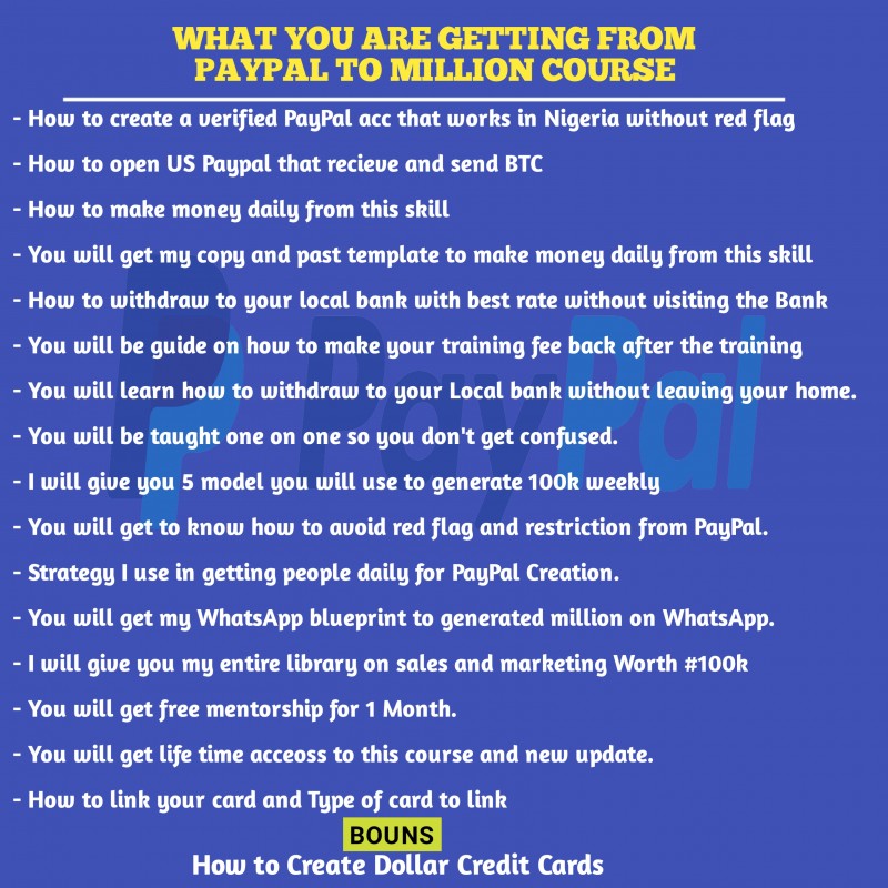 Buy PAYPAL TO MILLION COURSE by Adebowale Abdulafeez on Selar