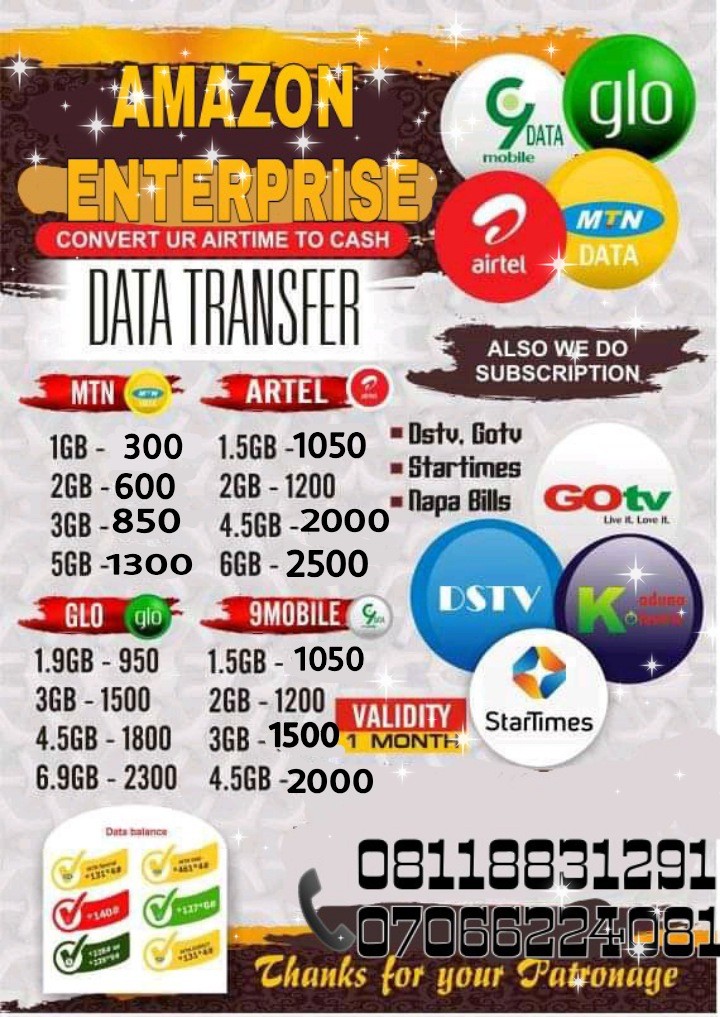 Buy DATA BUNDLE by Almustapha Muhammad Usman on Selar
