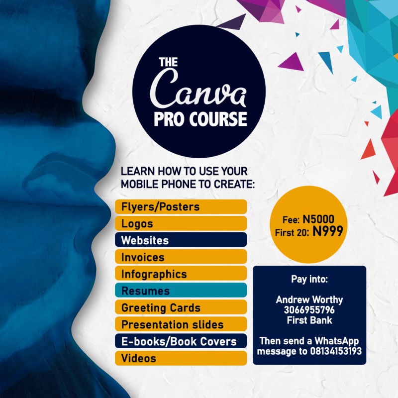 Buy The Canva Pro Course by Andrew Worthy on Selar