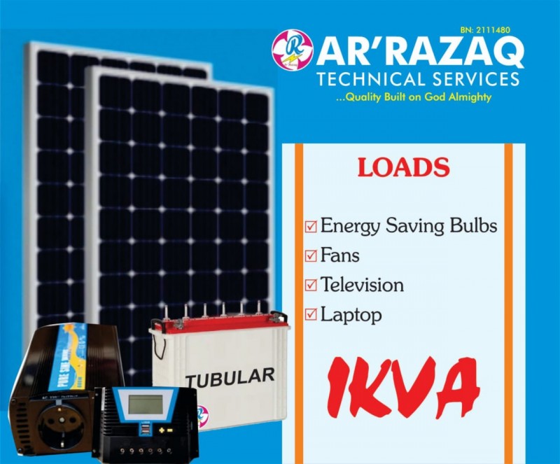 Buy 1 KVA SOLAR SYSTEM by Ar'Razaq Technical Services on Selar