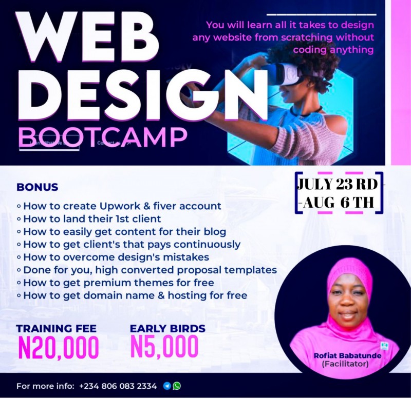 Buy WEB DESIGN BOOTCAMP copy by Babatunde Rofiat on Selar