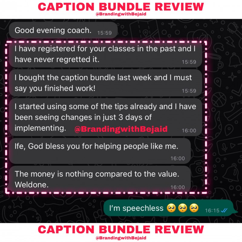 Buy CAPTION BUNDLE by Branding With Bejaid on Selar