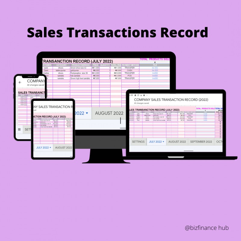 Buy Sales Record Template by Hope Fasoranti on Selar