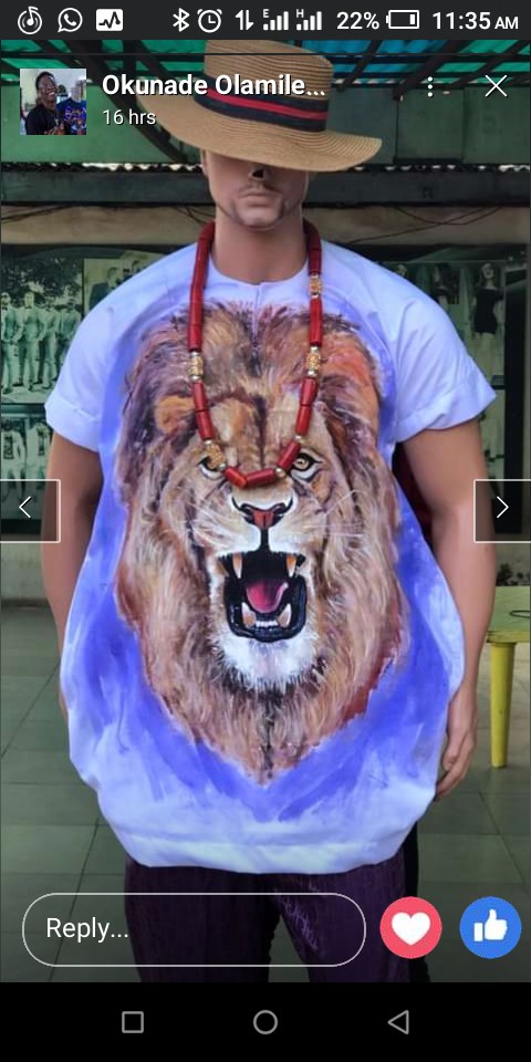 Buy MEN DANSIKI TOP WITH ART WORK DESIGN by Olawuyi Blessing Oluwatosin ...