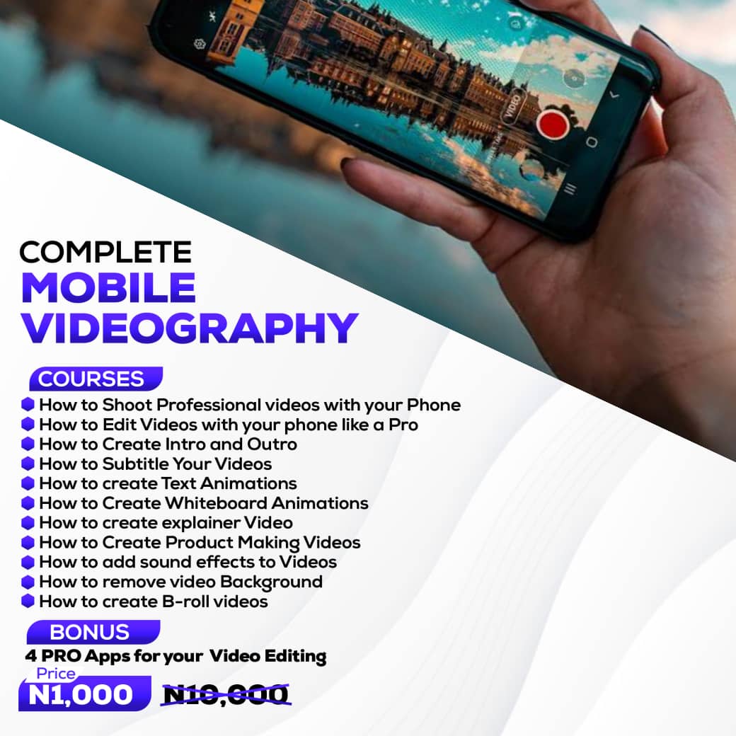Buy Mobile videography course by Adeleke John Tope on Selar