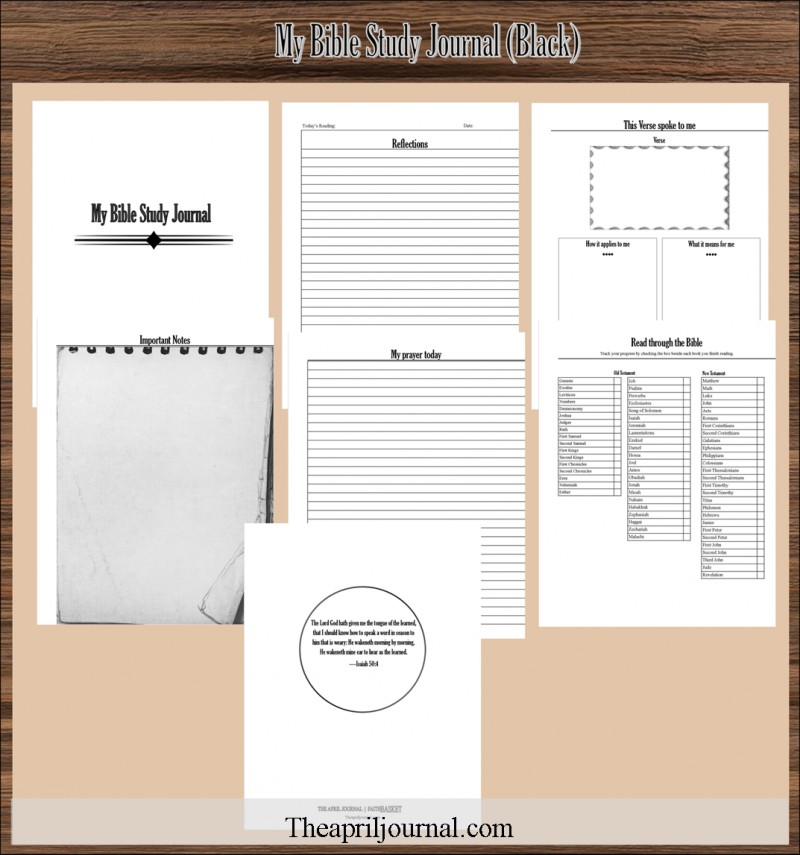 Buy My Bible Study Journal (Black) by The April Journal (Faith Basket ...