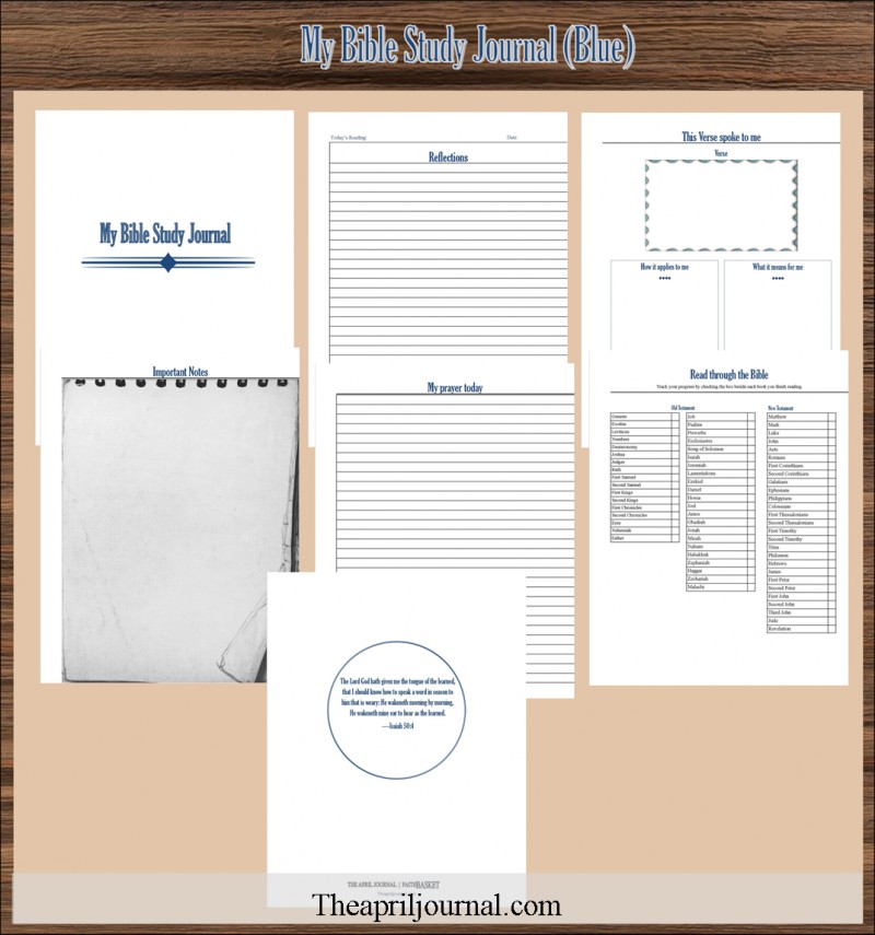 Buy My Bible Study Journal (Blue) by The April Journal (Faith Basket ...