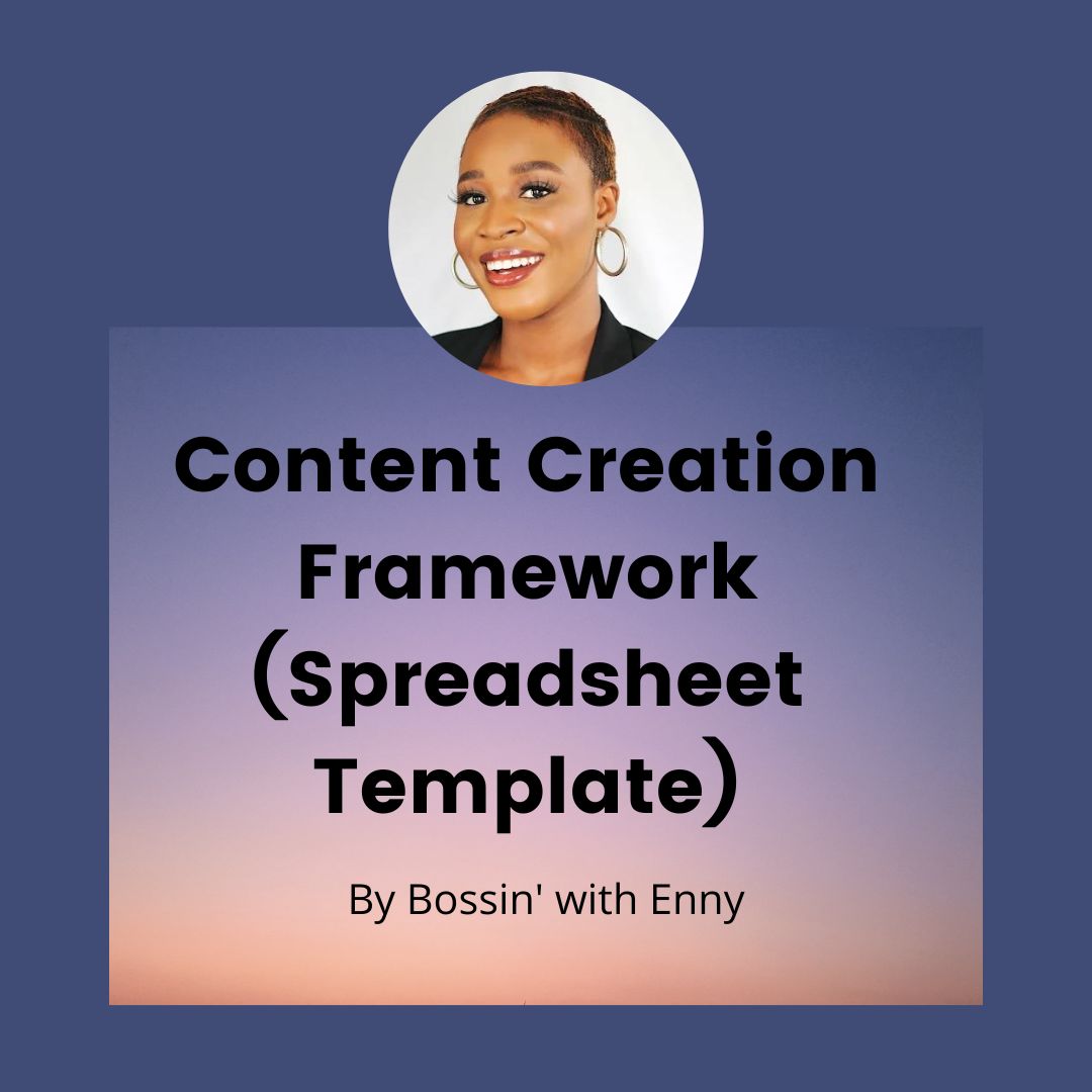 Buy Content Creation Framework (Spreadsheet template) by Bossin With ...