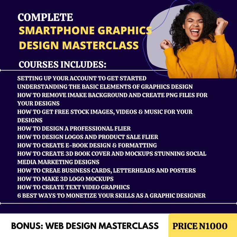 Buy SMARTPHONE GRAPHICS DESIGN MASTERCLASS by Babarinde Kafayah Adebisi on Selar