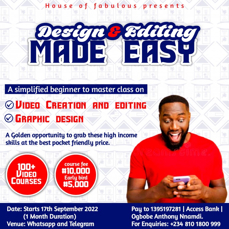 Buy DESIGN AND VIDEO EDITING MASTER CLASS by Nnamdi Anthony Ogbobe on Selar
