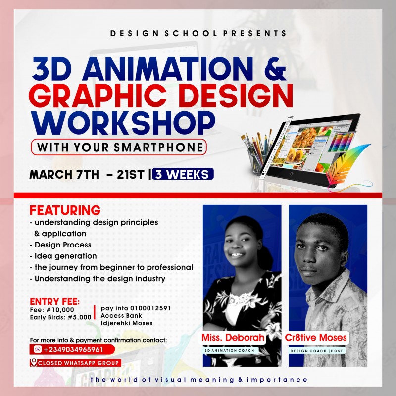 Buy 3D ANIMATION AND GRAPHIC DESIGN WORKSHOPS by Idjerehki Moses on Selar