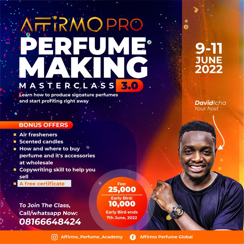 Subscribe AFFIRMO PERFUME MASTERCLASS by Icha David Onah on Selar