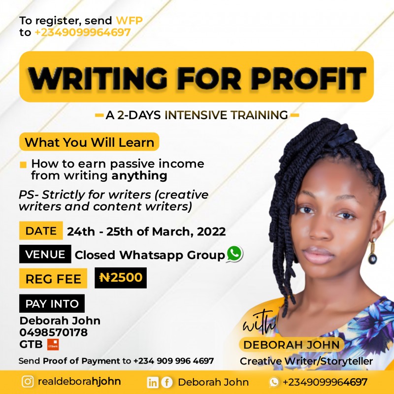 Buy Writing For Profit by Deborah John on Selar