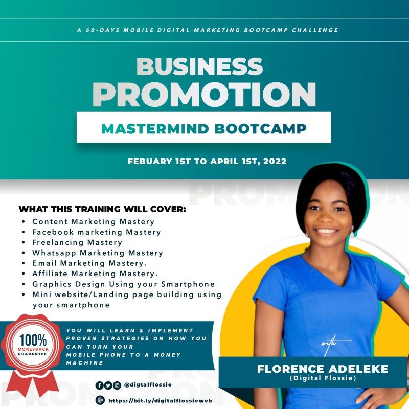 Buy MOBILE DIGITAL MARKETING BOOTCAMP by Florence Adeleke on Selar
