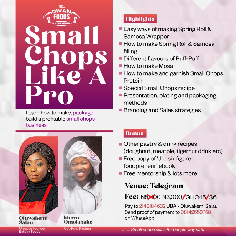 Buy Small Chops like a Pro class by Oluwakemi Salau on Selar