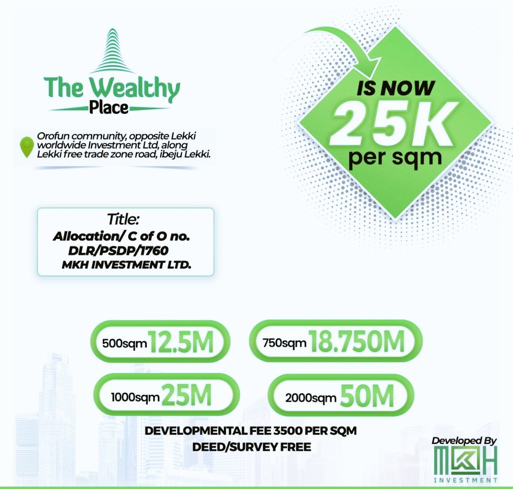Buy Commercial plots of Land directly facing Ibeju Lekki-Epe Express with C of O by Adedolapo ...