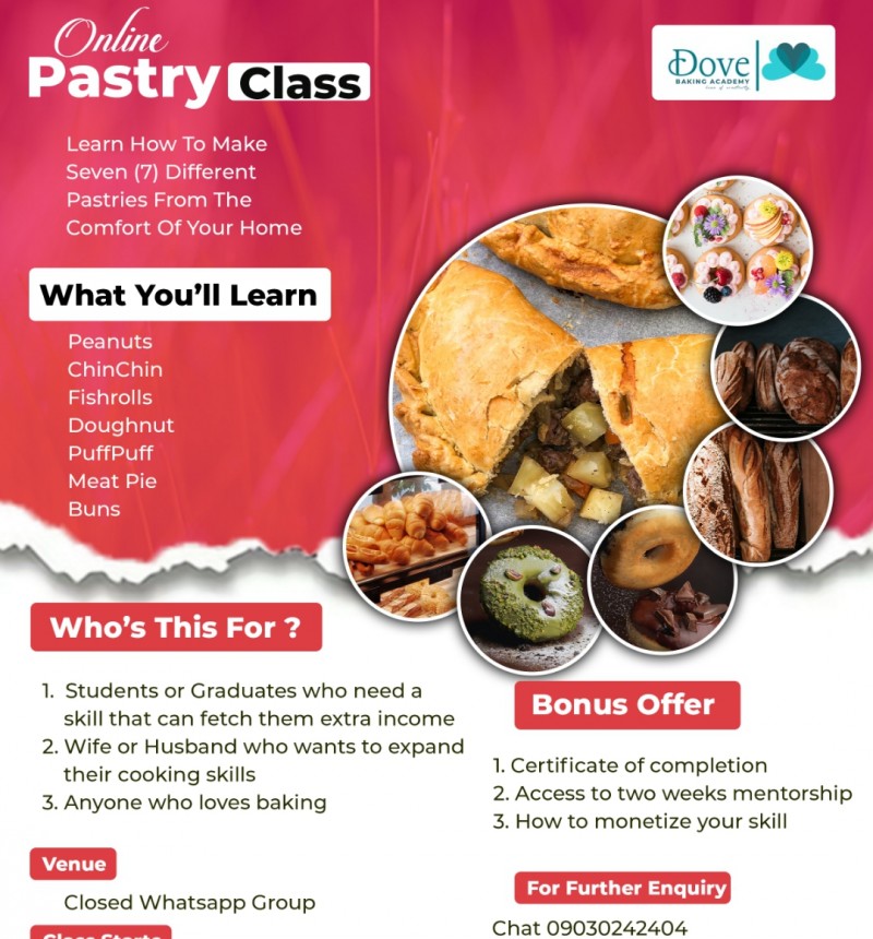 Buy Pastry Online Course by Gloria Dove on Selar