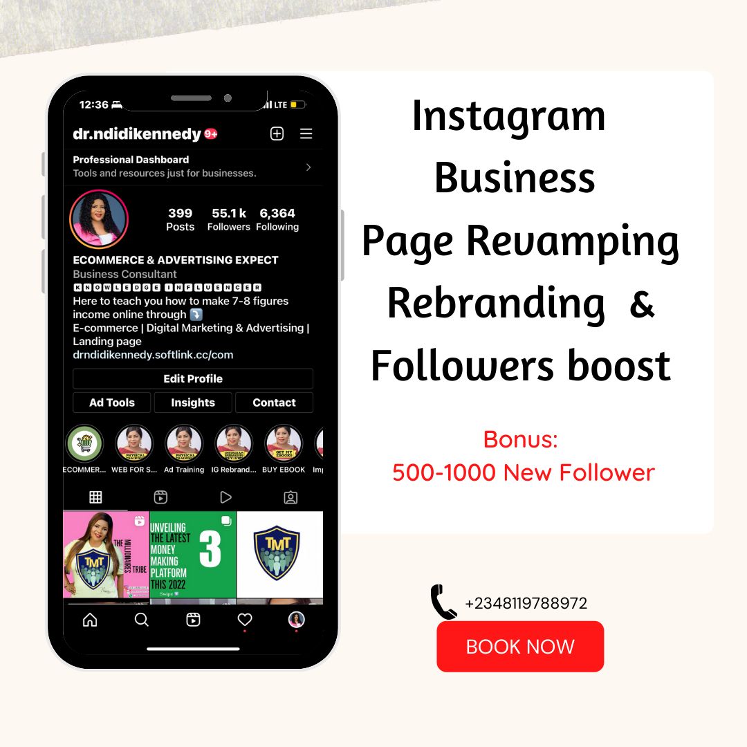 Buy INSTAGRAM MAKEOVER, REBRANDING & FOLLOWERS BOOSTER by Ndidi Kennedy ...