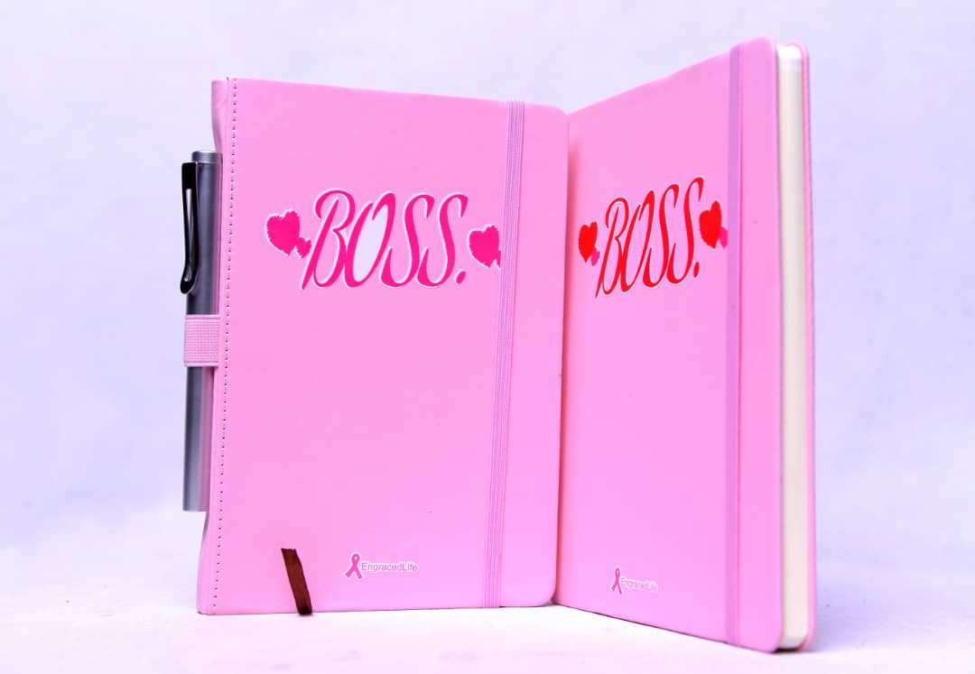 Buy Boss pink lady notepad+pen by ELF Charity Shop on Selar