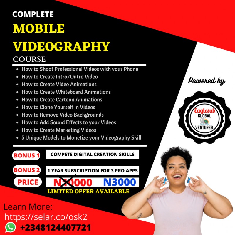 Buy SMARTPHONE VIDEOGRAPHY COURSE by Eaglesub Global on Selar