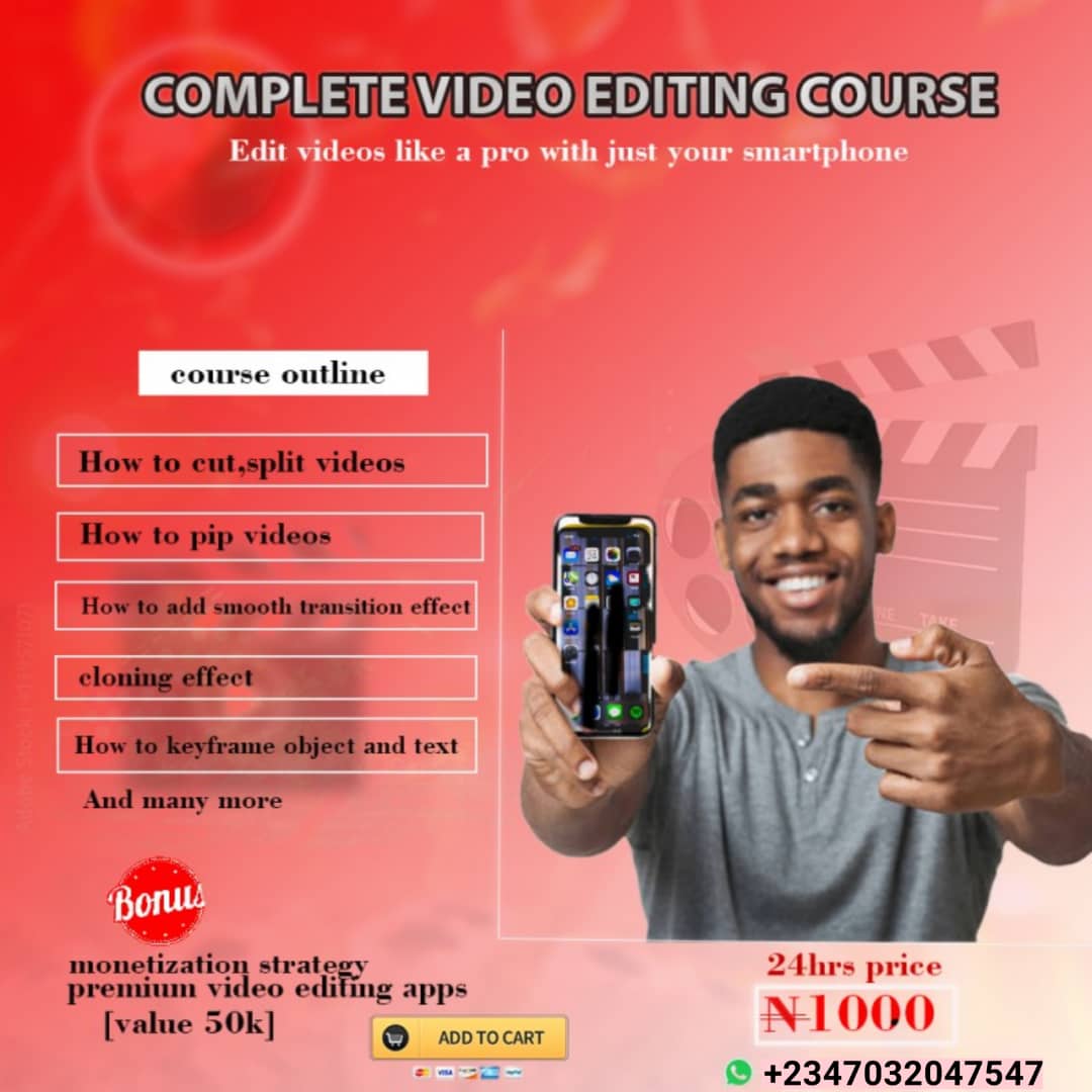 Buy Complete mobile video editing course by Elite on Selar