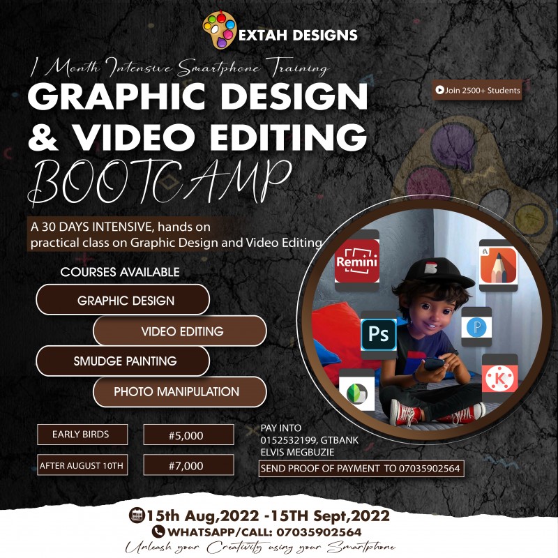 Buy Graphics/Video Editing Bootcamp by Elvis Megbuzie on Selar