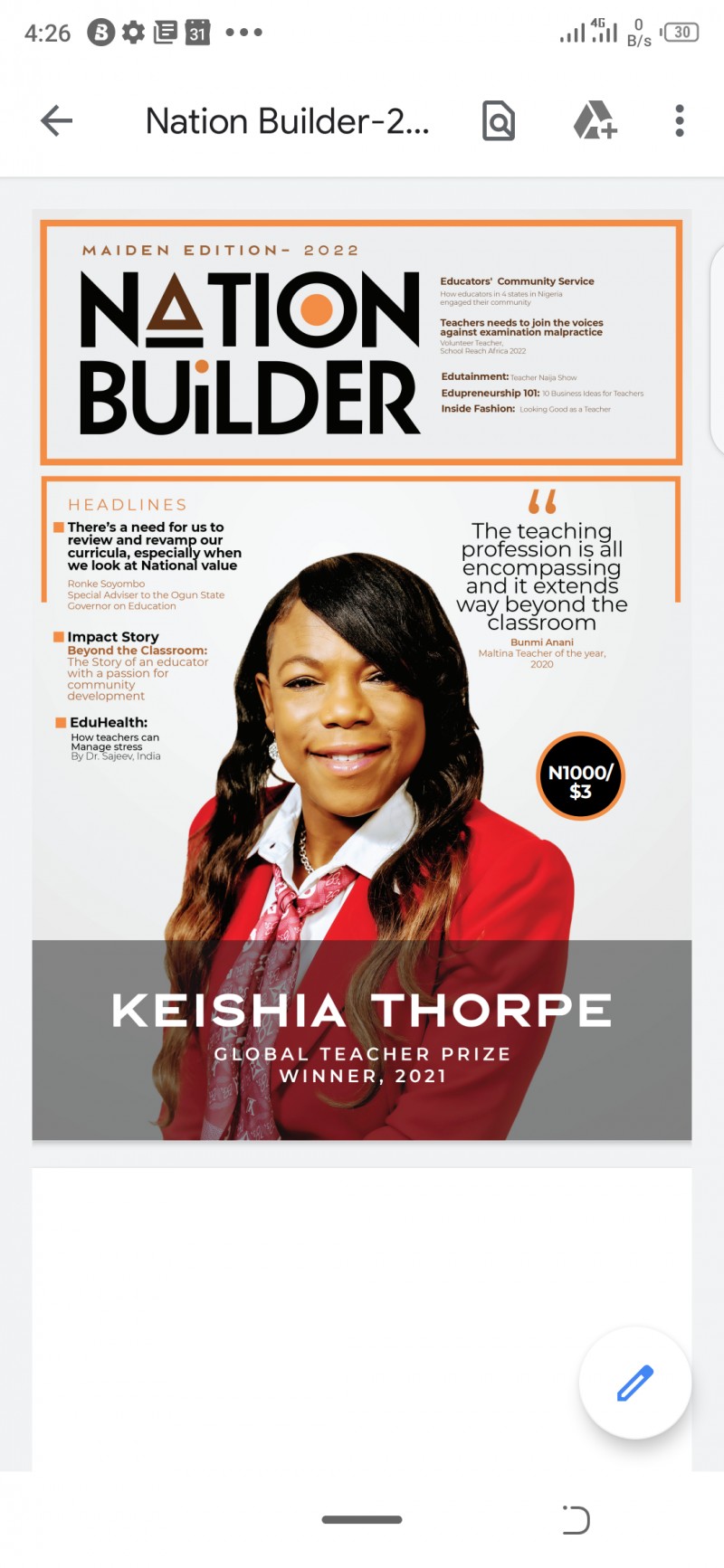 Buy Nation Builder Magazine by Emerald Edu Concept and Service on Selar