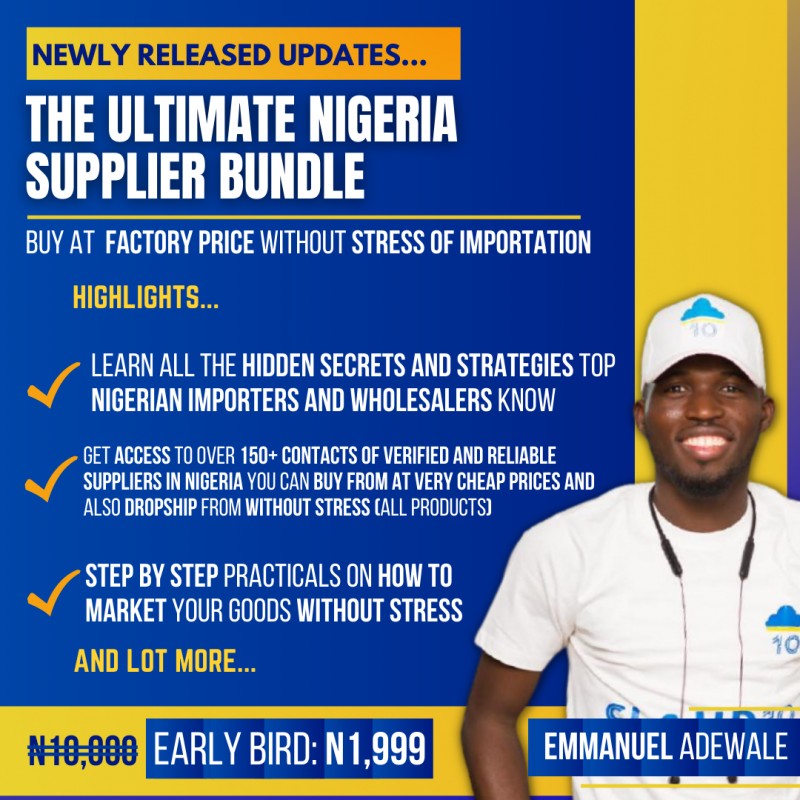 Buy THE ULTIMATE NIGERIA SUPPLIER BUNDLE by Emmanuel Adewale on Selar
