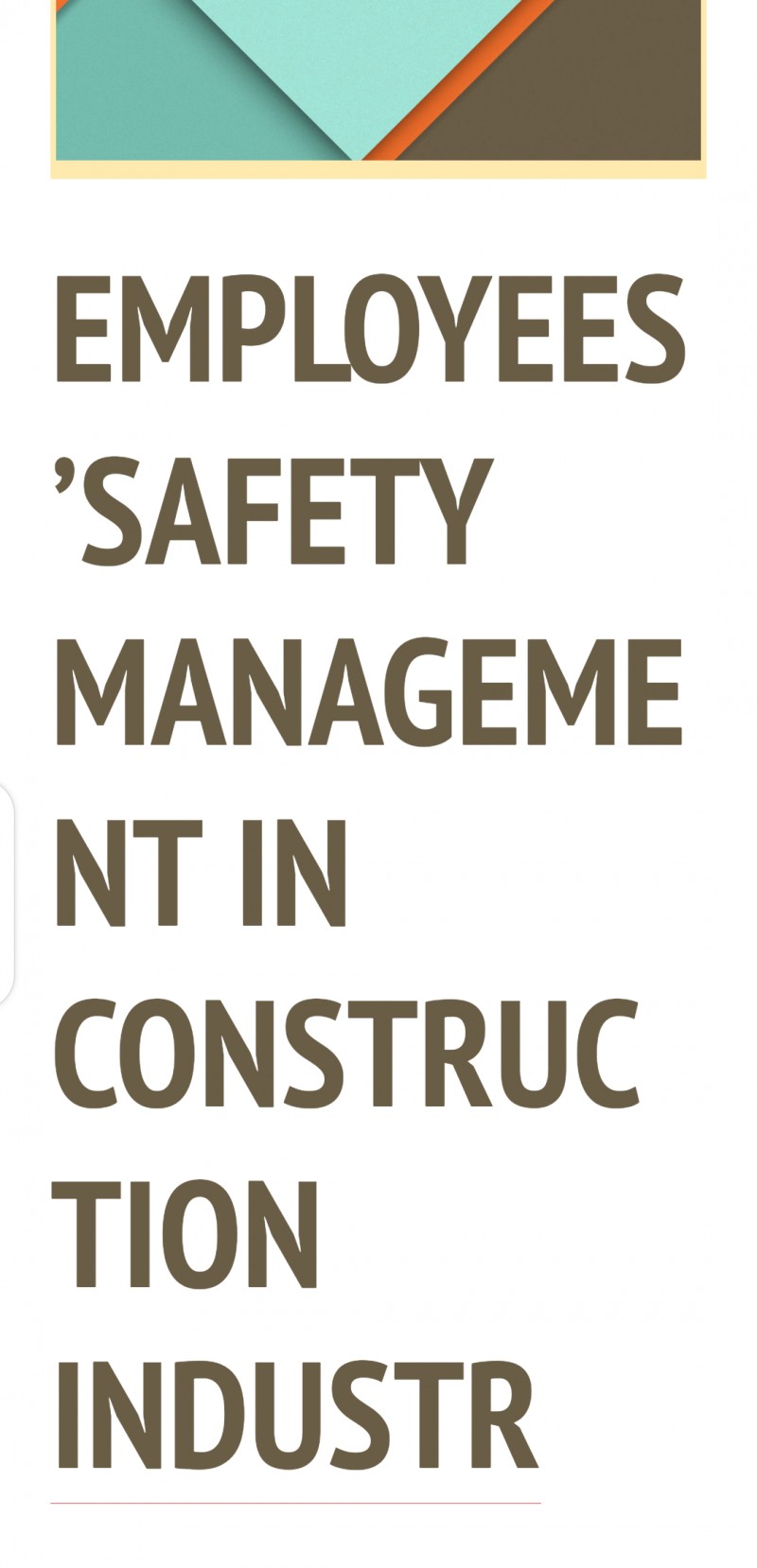 Buy Final year project on EMPLOYEES'SAFETY MANAGEMENT IN CONSTRUCTION INDUSTRY by Engr. Aliyu on ...