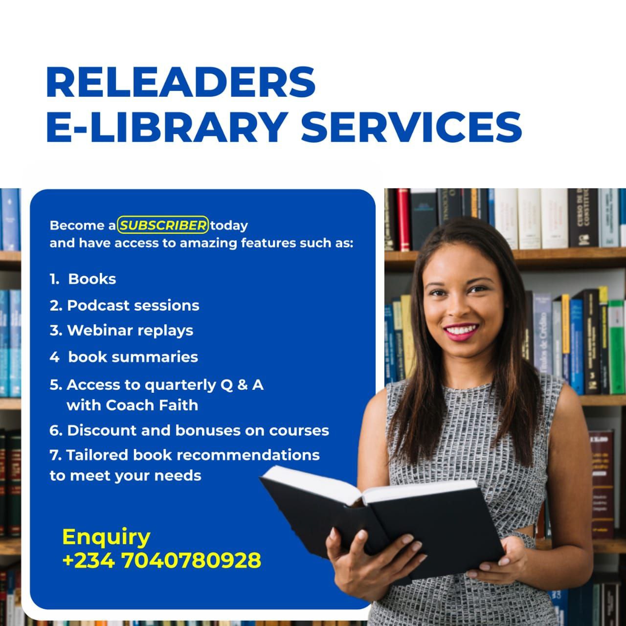 Subscribe RELEADERS E-LIBRARY SERVICES by Faith Michael on Selar