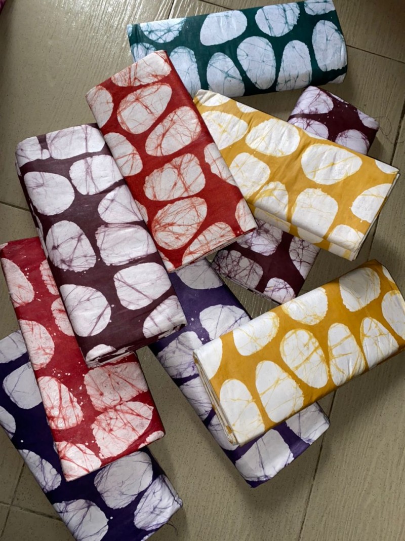 Buy Pebbles batik design on polish cotton by Flin Designs Ltd on Selar