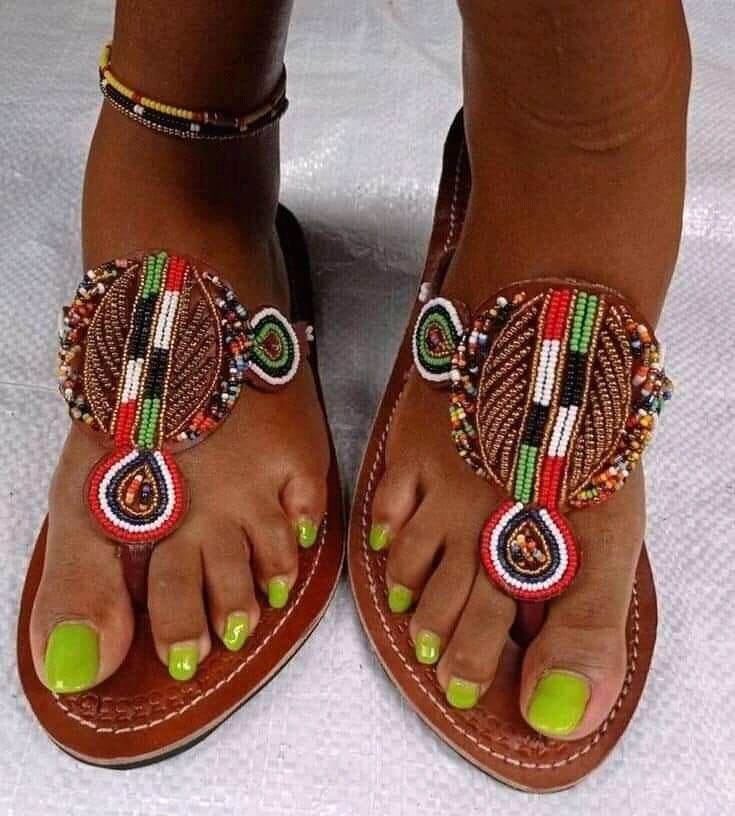 Buy Beautiful Beaded slippers by ALOULEKO FRANCK on Selar